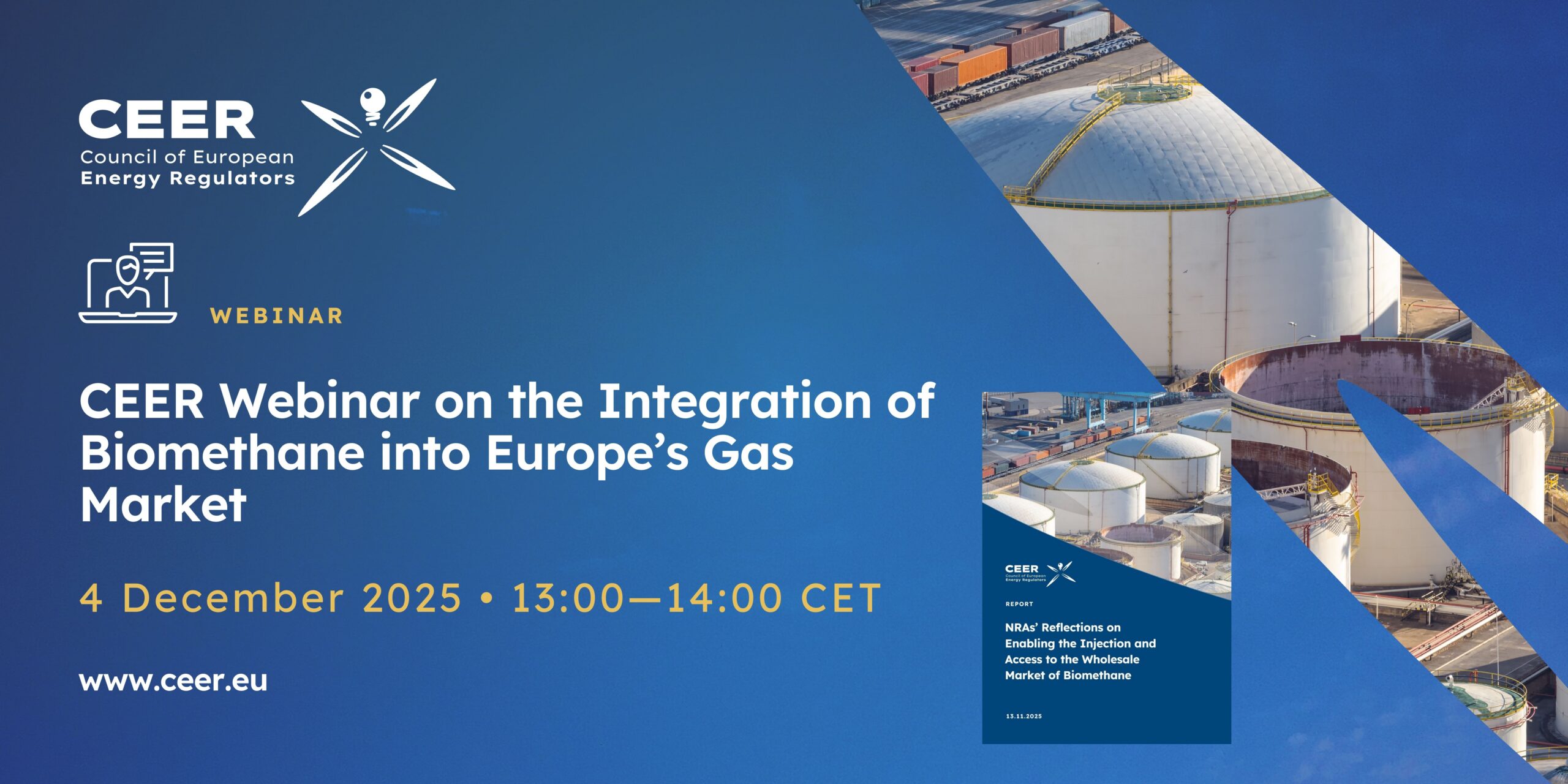 CEER Webinar on Enabling Biomethane Integration in Europe’s Gas Markets ...